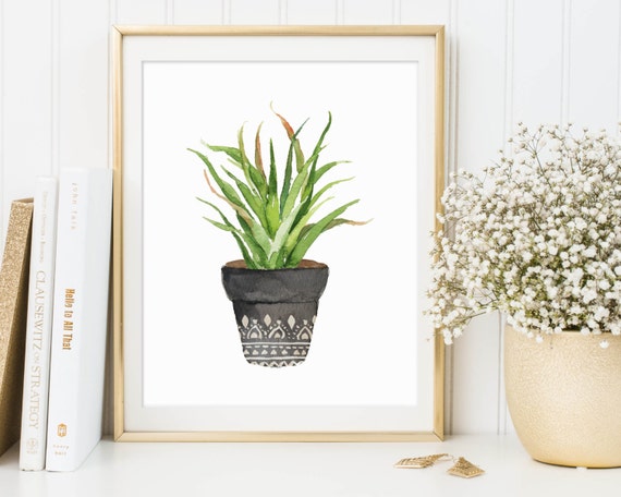 Flower Pot Print Flower Pot Printable Potted Flower Art