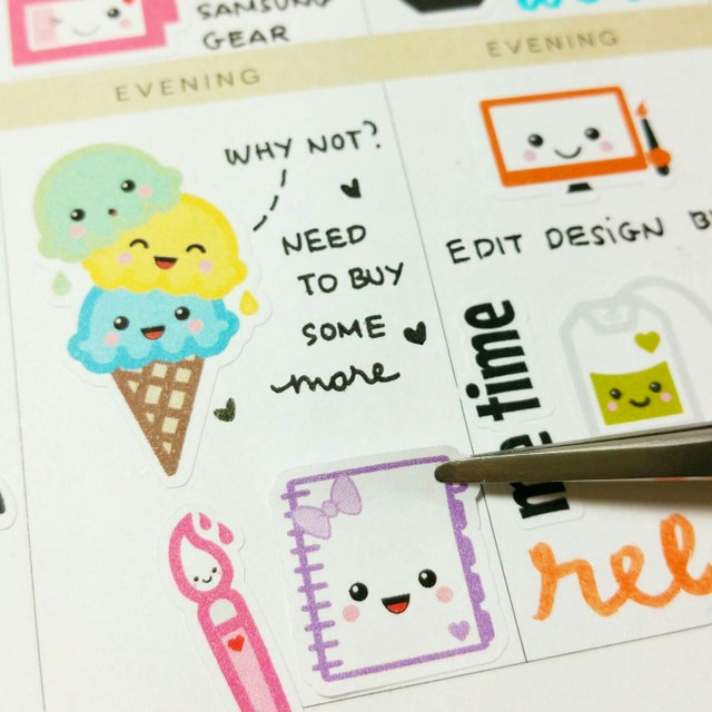 Functional Kawaii Cute Planner Stickers by bunnylionstory
