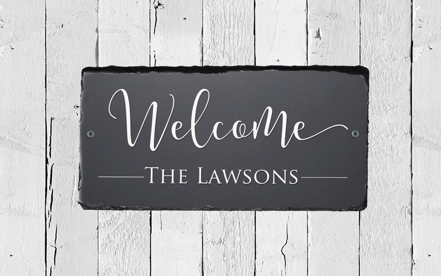 Outdoor Welcome Sign Slate Welcome Sign Custom by SassySquirrelink