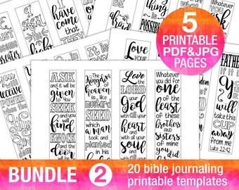 60 bible journaling printable templates by BibleVerseColoring