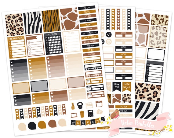 Items similar to Animal Prints Printable Planner Weekly Kit Planner ...