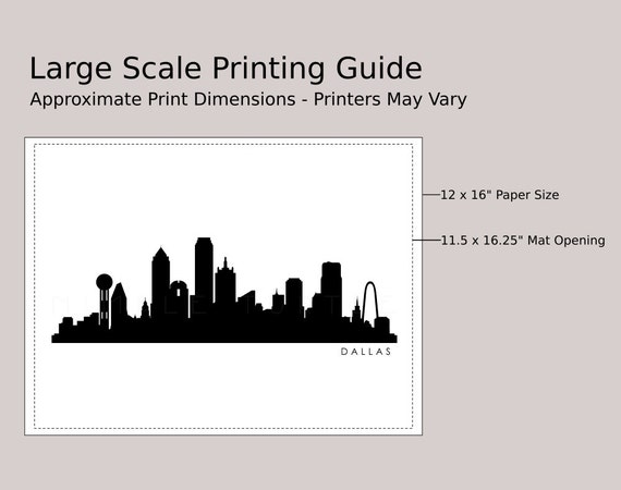 Dallas Skyline Silhouette Printable Skyline Dallas