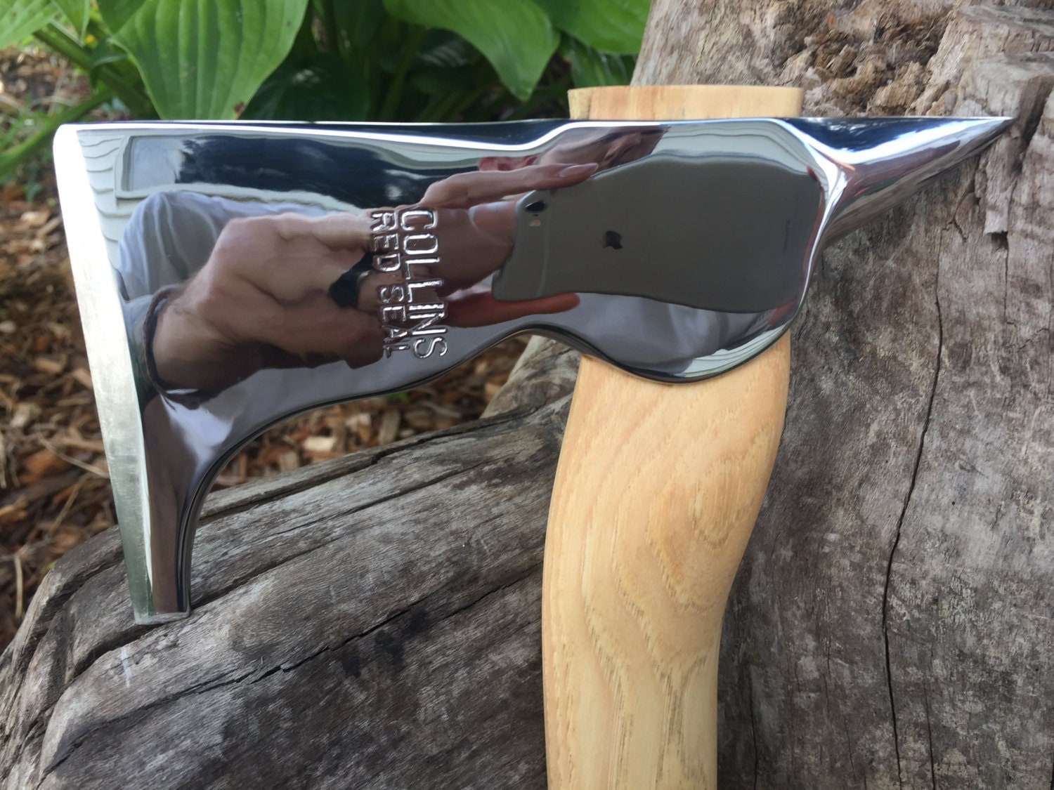 Vintage Custom Collins Red Seal Hatchet with Carved Handle – Mirror ...
