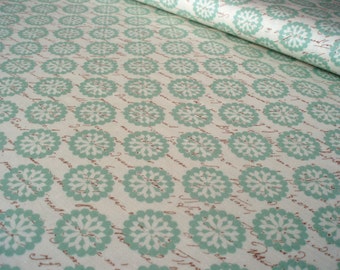 French script fabric | Etsy