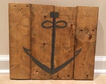 Unique wooden anchor sign related items | Etsy