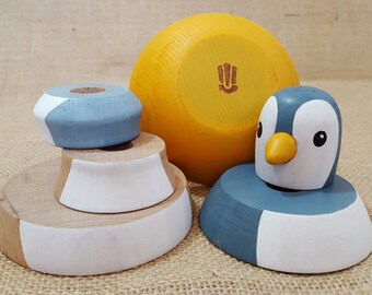 Wooden ring stacker | Etsy