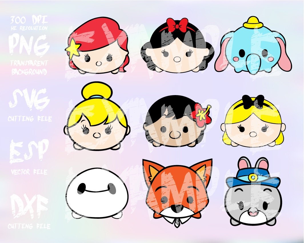 Disney tsum tsum 1 clipart SVG PNG 300dpi ESP vector