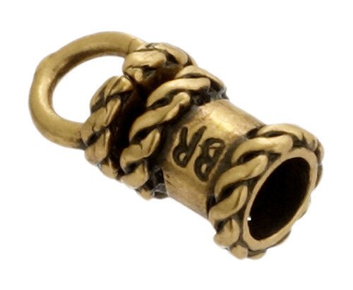 4 Pieces Revolving Antique Brass Rope End Cap 3mm Hole