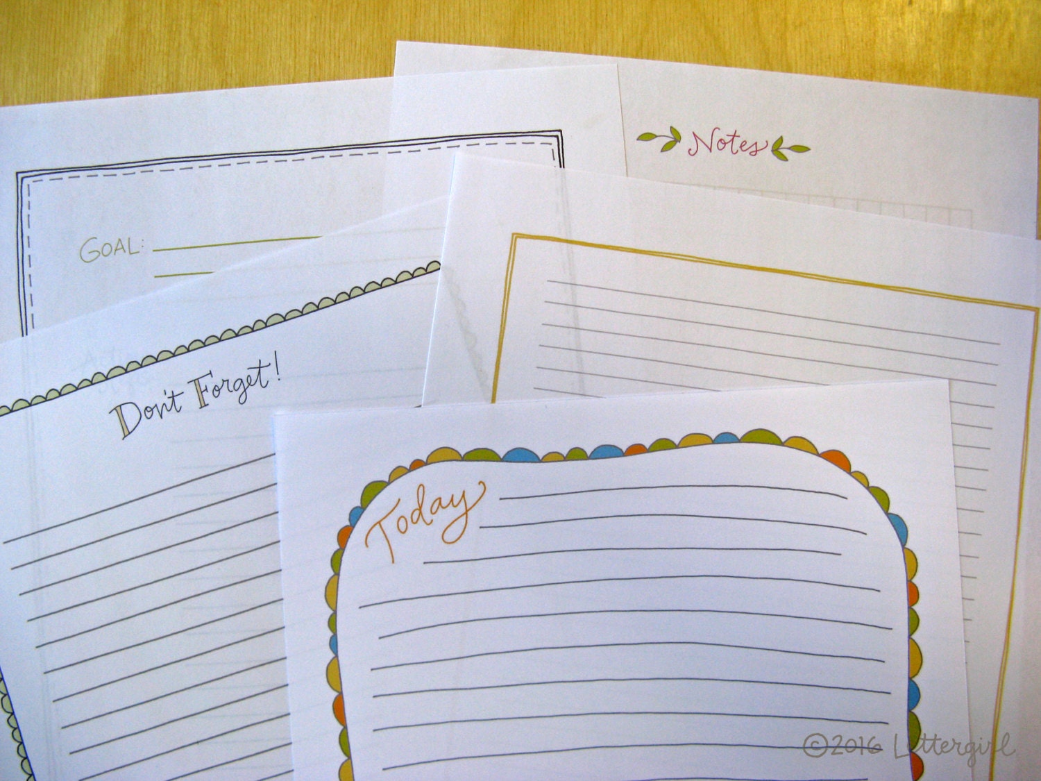 Printable Notes: Handwritten To Do List 5 Designs