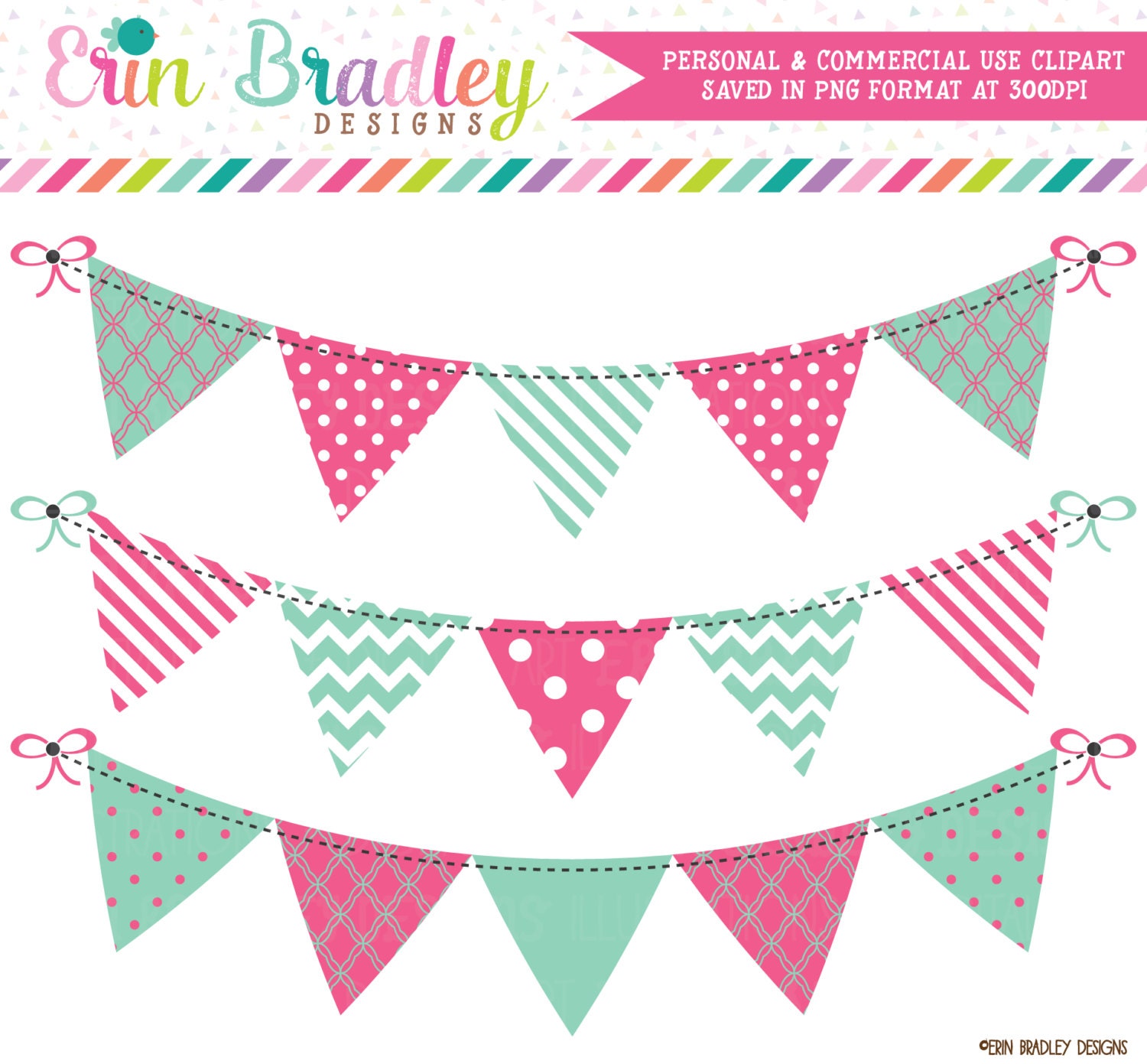 Clipart Banners Bunting Graphics Instant Download Clip Art in