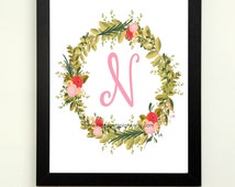 Unique monogram letter n related items | Etsy
