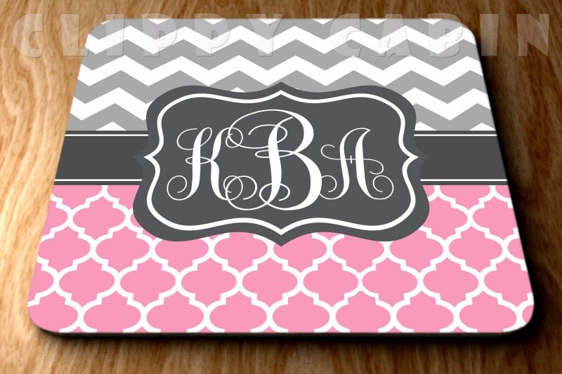 Personalized Gift Monogram Mousepad Monogram Mouse Pad