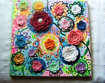 Crochet painting | Etsy