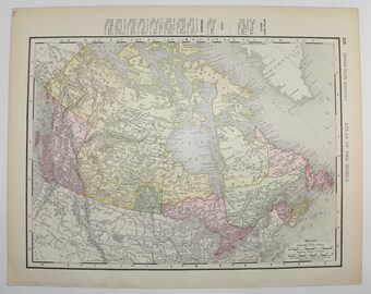 1800s Quebec Map Ontario Canada Map New by OldMapsandPrints