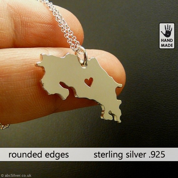 COSTA RICA Handmade Personalized Sterling Silver .925 Necklace