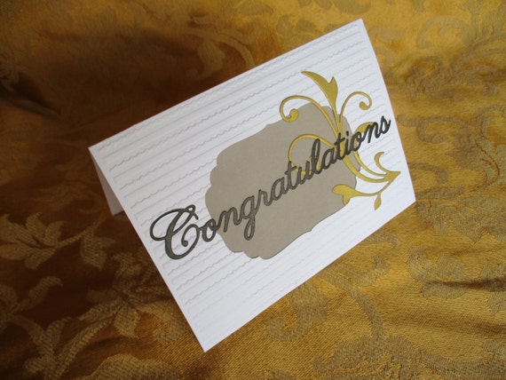 Simple Congratulations Wedding Card Black and White by Annavania