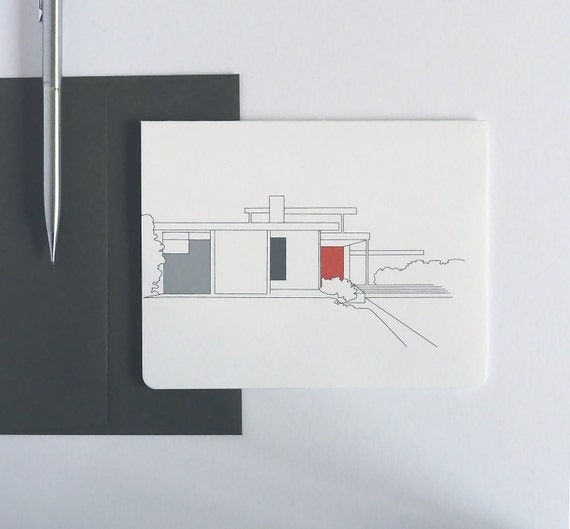 Modern Architecture Notecards by rockpaperink on Etsy