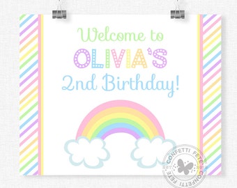 Rainbow welcome sign | Etsy