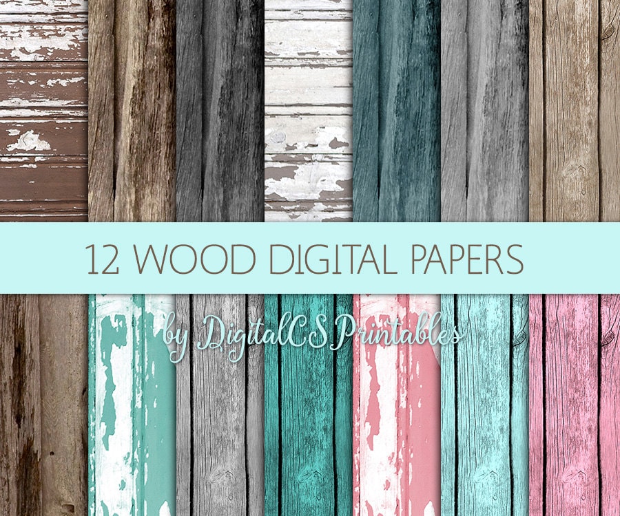 Wood digital paper wood Rustic digital paper rustic wood
