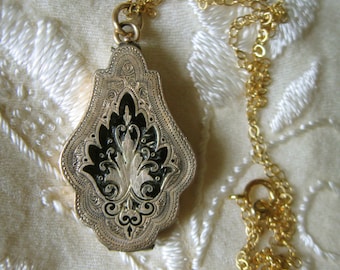 Gold locket necklace | Etsy