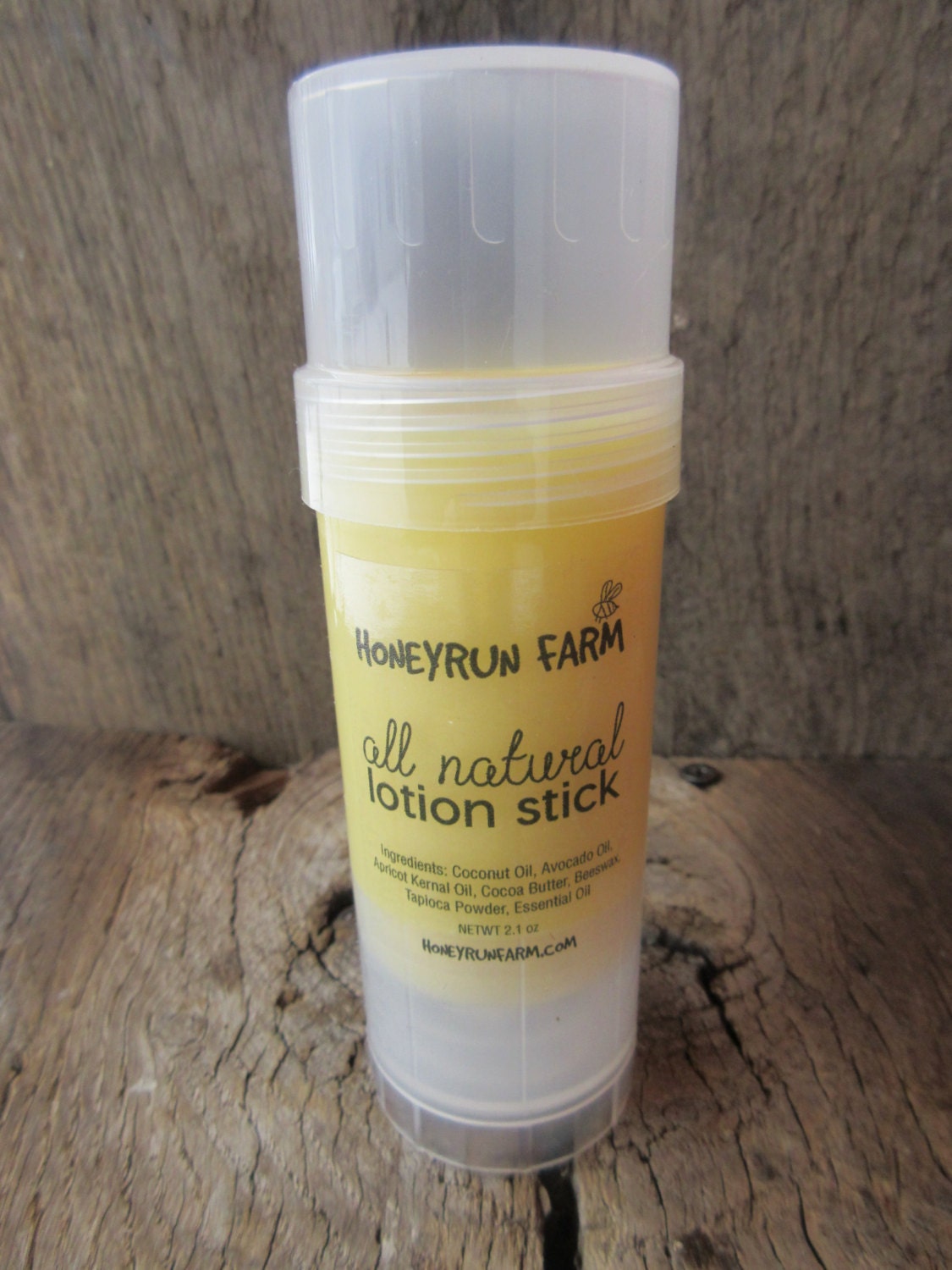 Lotion stick made with beeswax and a variety of skin