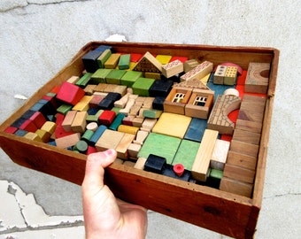 Vintage toy blocks | Etsy