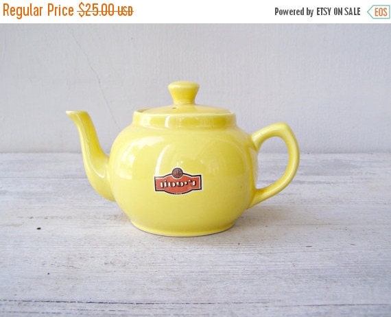 80s Yellow and Red Ceramic ‘Lipton Tea’ Teapot for two, collectible ...
