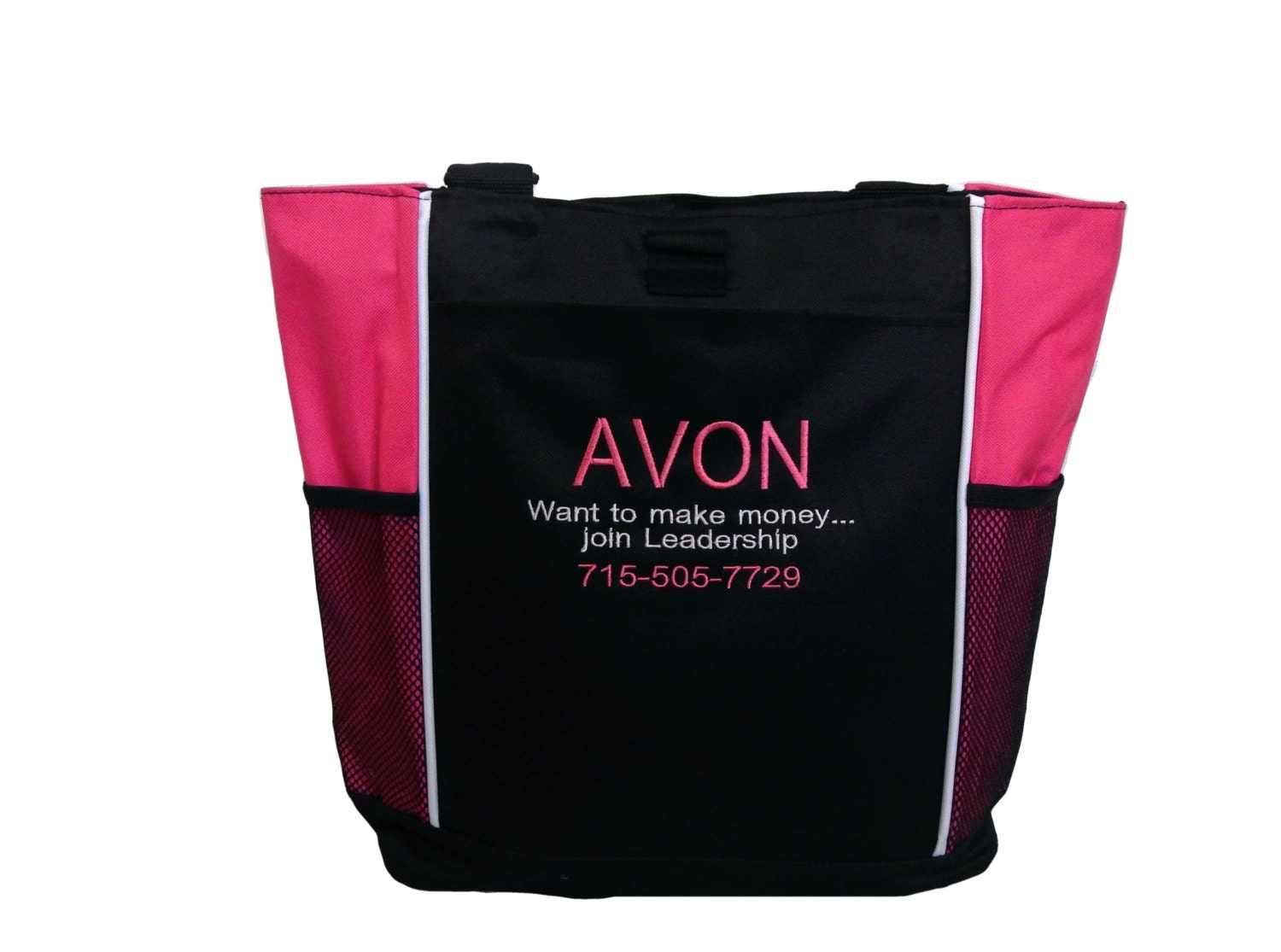 Tote Bag Custom Embroidered AVON Want Make MoneyJoin
