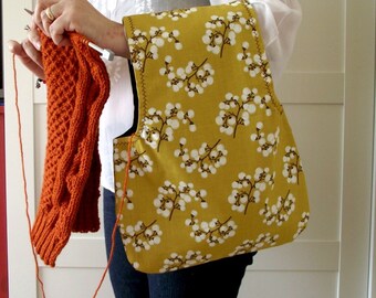 Wristlet Project bag Yarn Bag for Knitting Crochet Projects