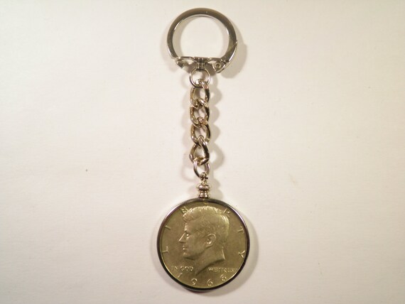 1 40% Silver Kennedy Half Dollar on a Silverplated Key Chain