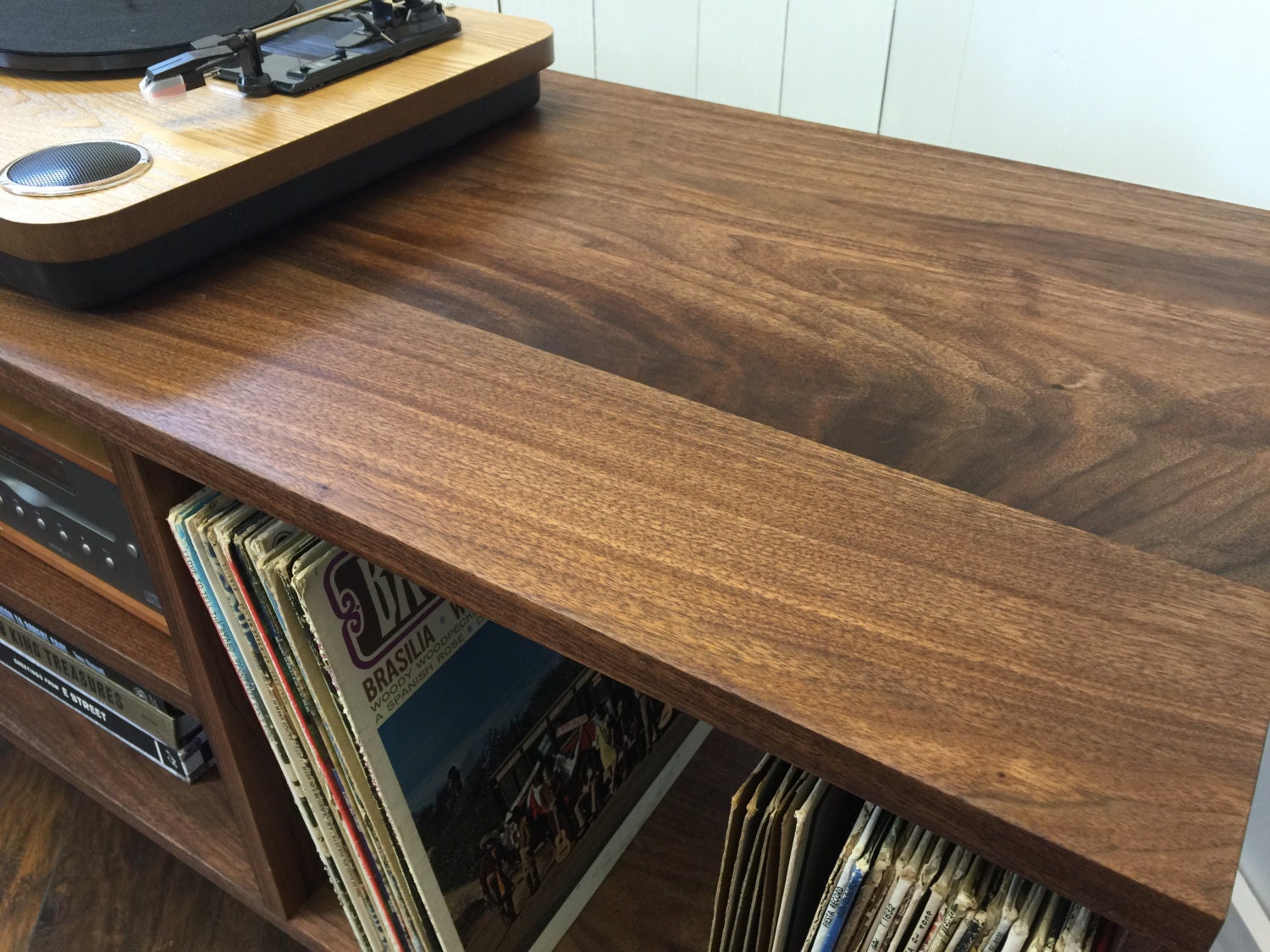 Mid century modern record player console turntable stereo