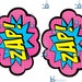 Superhero Party Signs Boom Pow Zap Bam Pop 11 by BsquaredDesign