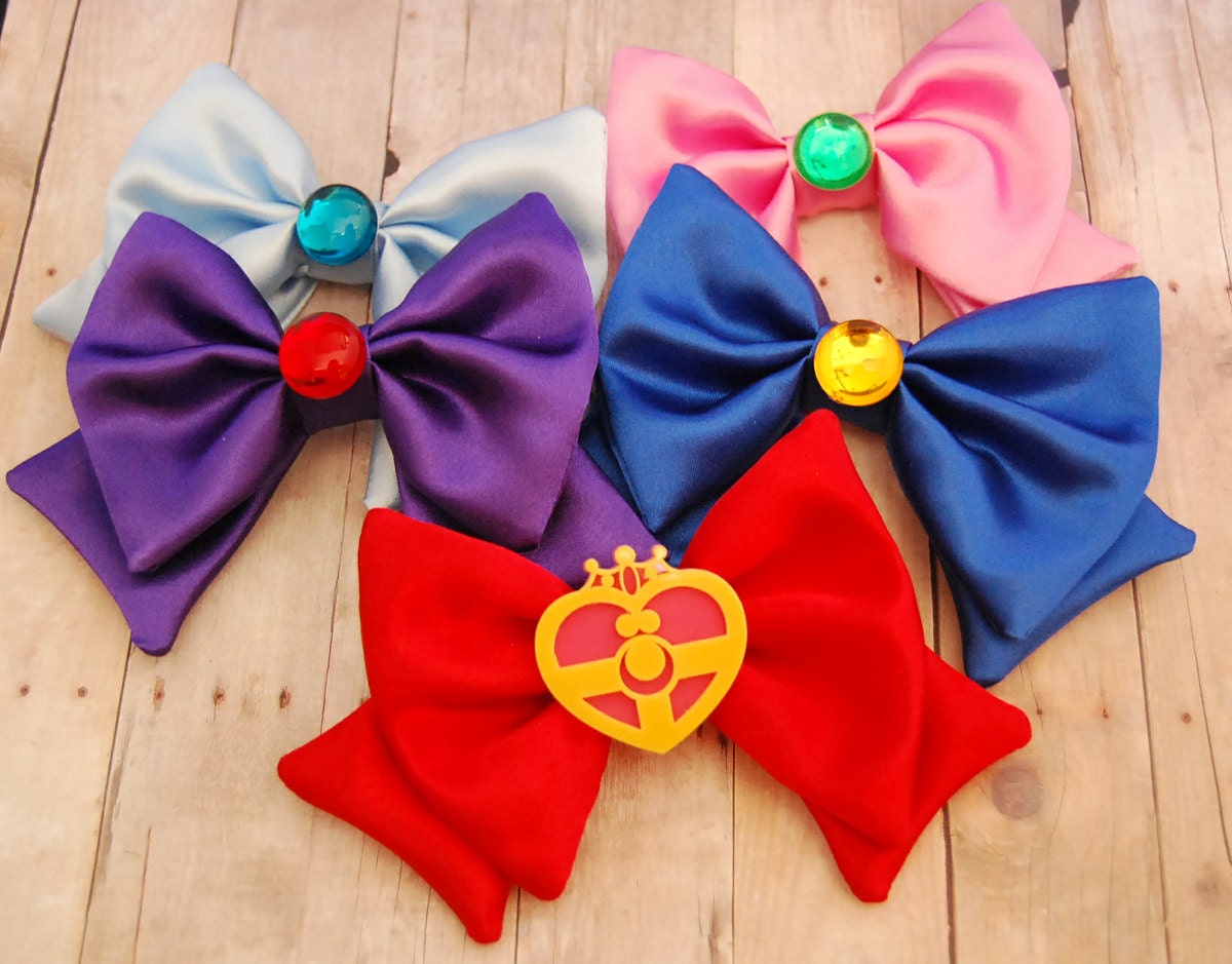 Sailor Moon Hair Bows // Sailor Senshi Sailor Scouts Brooch