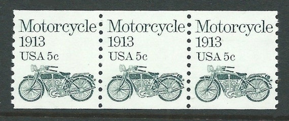 Unused US Postage Stamp 5c Motorcycle 1913 Transportation coil