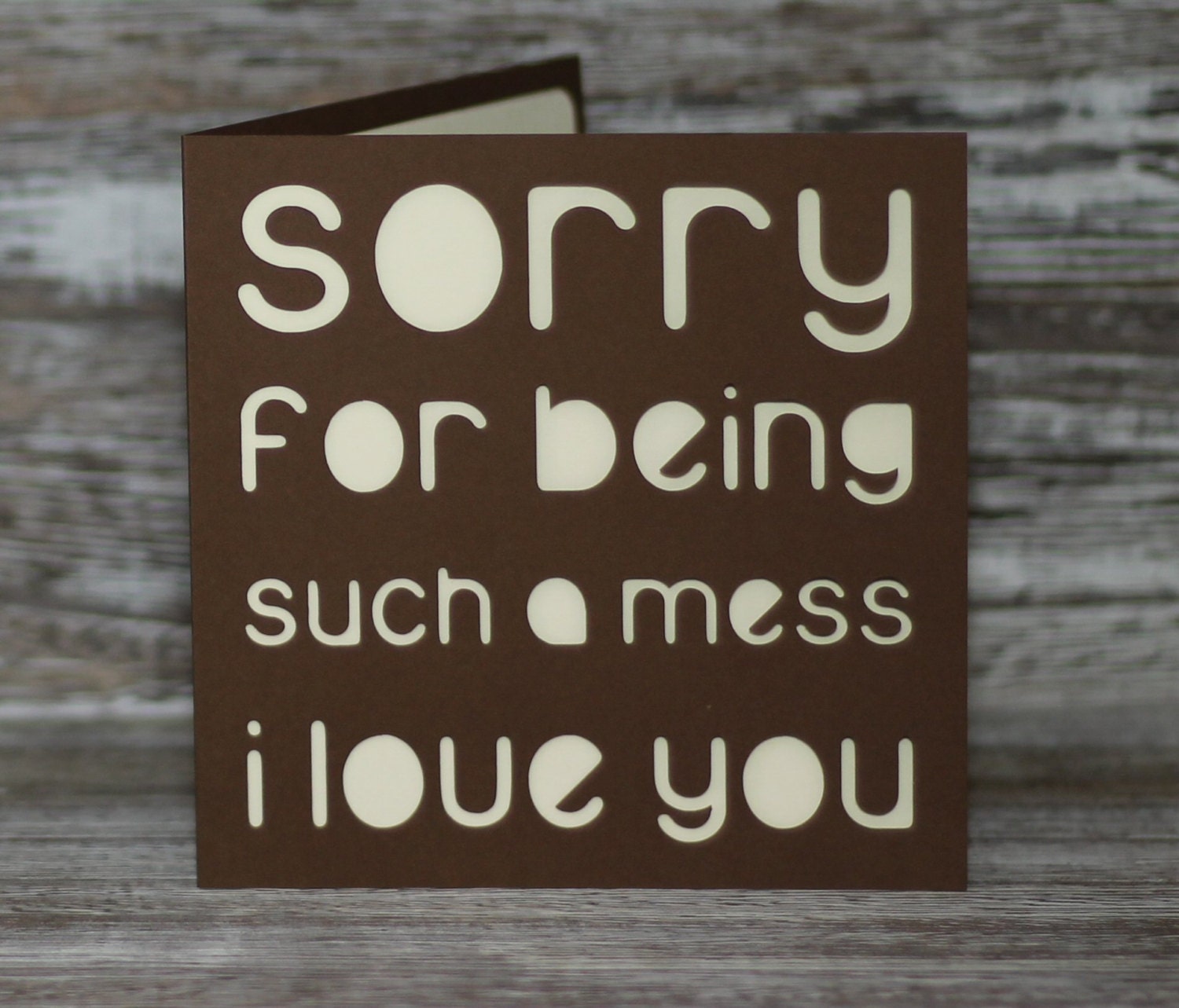 Sorry for being such a mess I love you. A papercut sorry