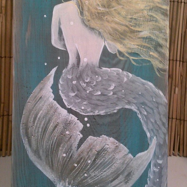 Hand Painted Mermaid Art Buoys and Coastal Home Decor by JeanosArt