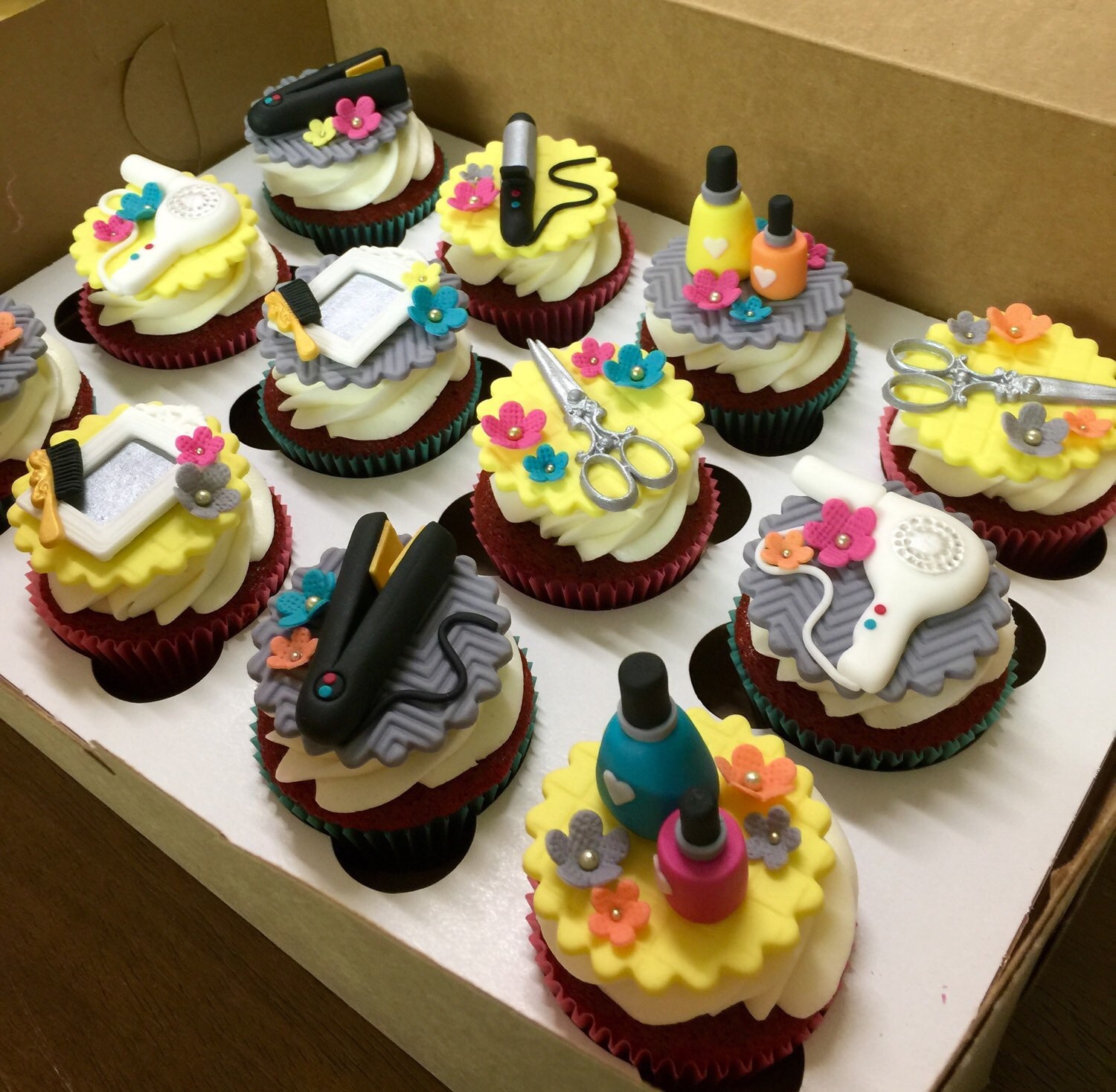 Fondant Hair Stylist Hair Dresser Hair Salon Cupcake Toppers