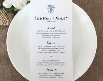 Monogram menu | Etsy