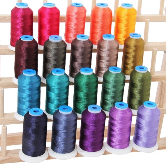 Polyester Machine Embroidery Thread Set 20 Dark Colors 1000m