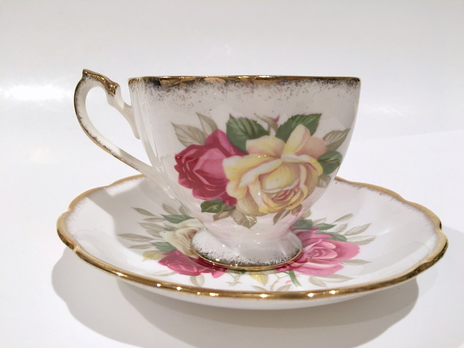 Queen Anne Tea Cup and Saucer, Lady Sylvia Cup, English Bone China Cup ...