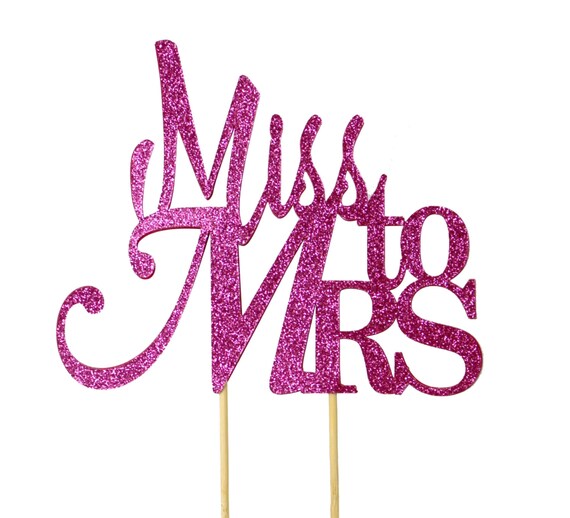 Pink Miss To Mrs Cake Topper Bridal Shower Engagement Pink