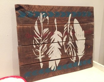 Feather wood sign | Etsy