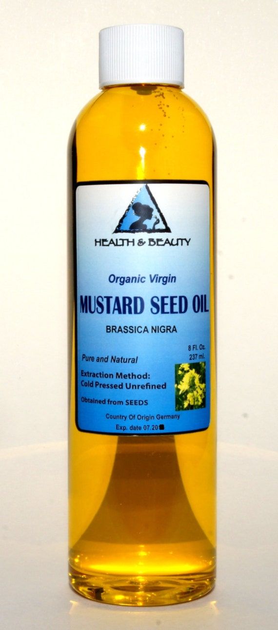 8 oz MUSTARD OIL UNREFINED Organic Carrier Cold Pressed Virgin