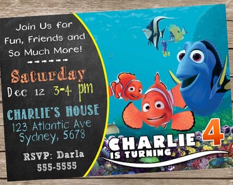 Finding Nemo Invitation Finding Nemo Birthday Party Invitation