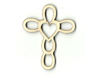 Wooden heart cross | Etsy