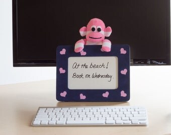 Sock monkey candy dish desk organizer cubicle by ToriNgDesigns