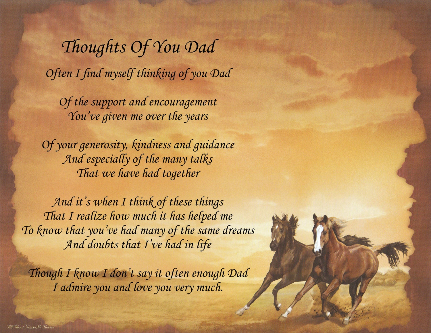 Personalized Poem Thoughts Of You Dad