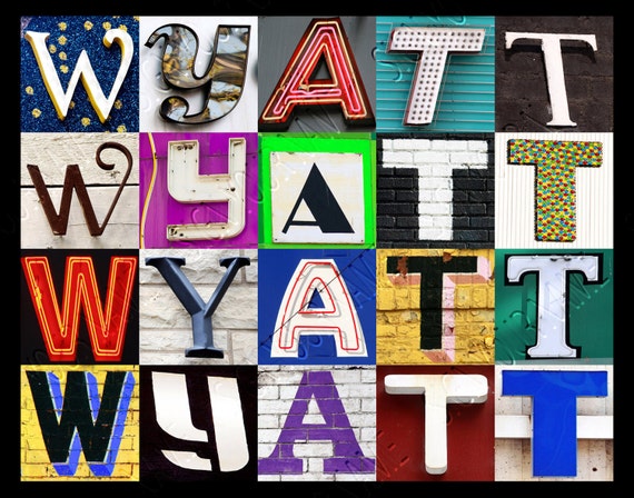 Personalized Poster featuring WYATT showcased in photos of