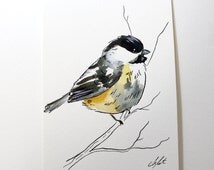 Popular items for chickadee drawing on Etsy
