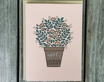 Unique flower pot card related items | Etsy